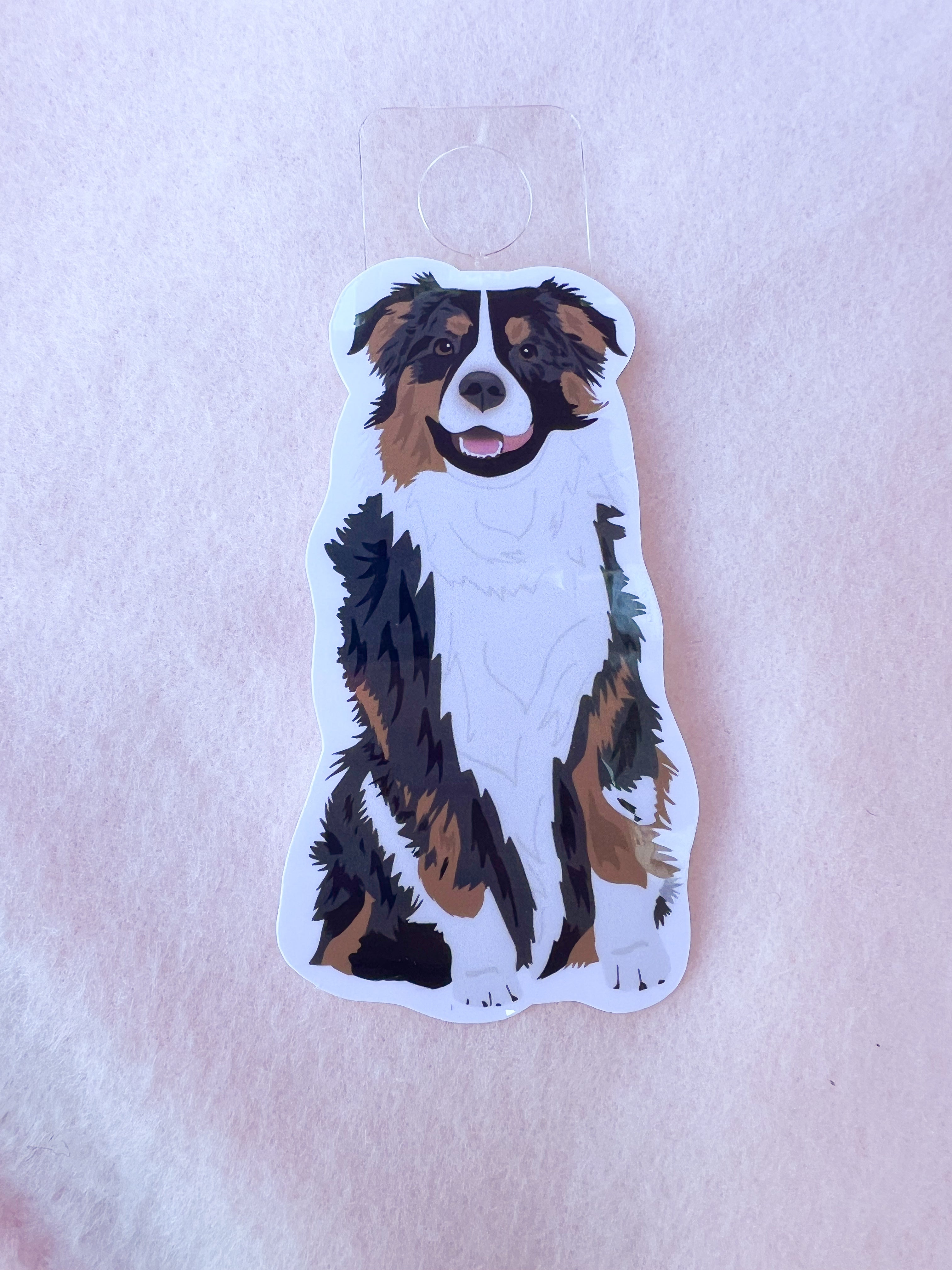 Black Tri-color Australian Shepherd Sticker - Our Cheery Corner